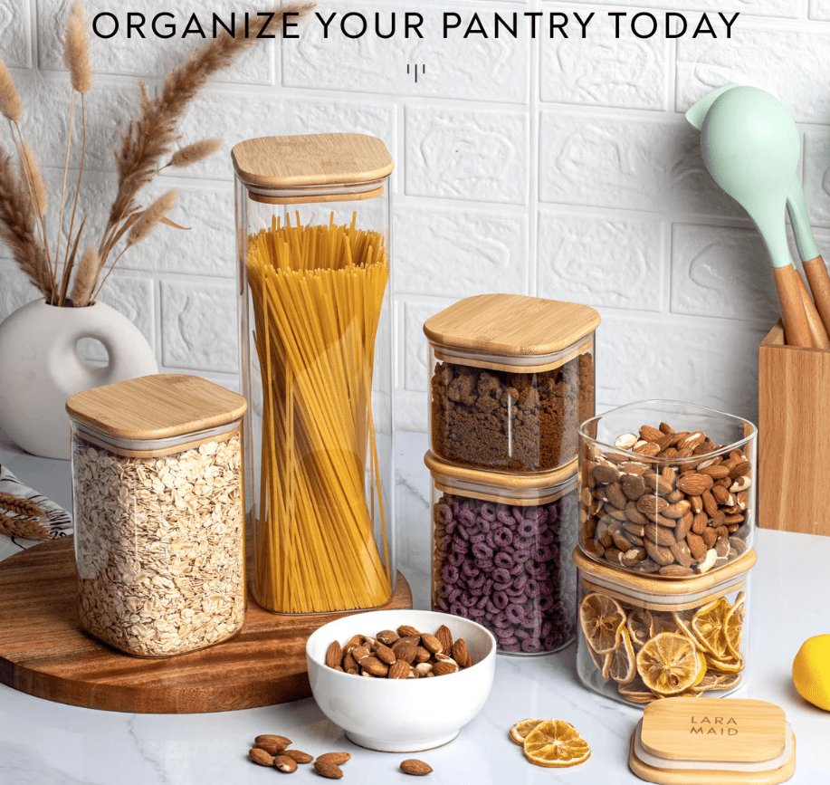 Pantry Glass Storage Containers - Your Simply Organized Home